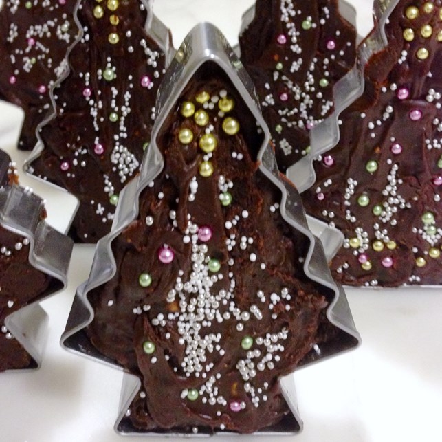 Festive Gift Giving. Edible Treats. Chocolate Fudge Christmas Trees ...