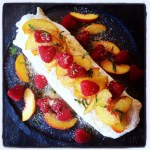 Celebrating Australia Day. Pavlova Roulade With Lemon Curd, Peaches ...